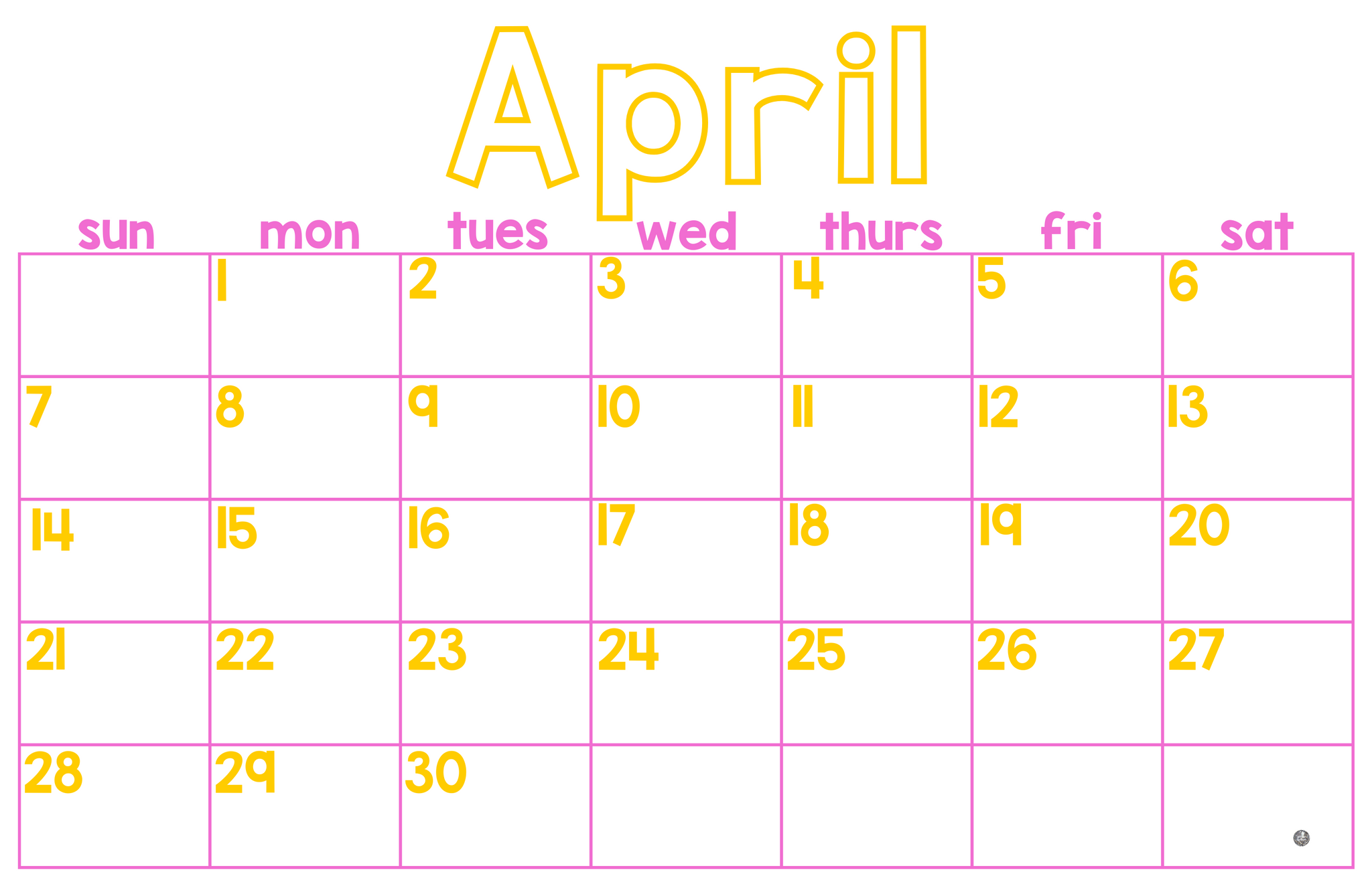 wall calendar poster – The Glitter Option