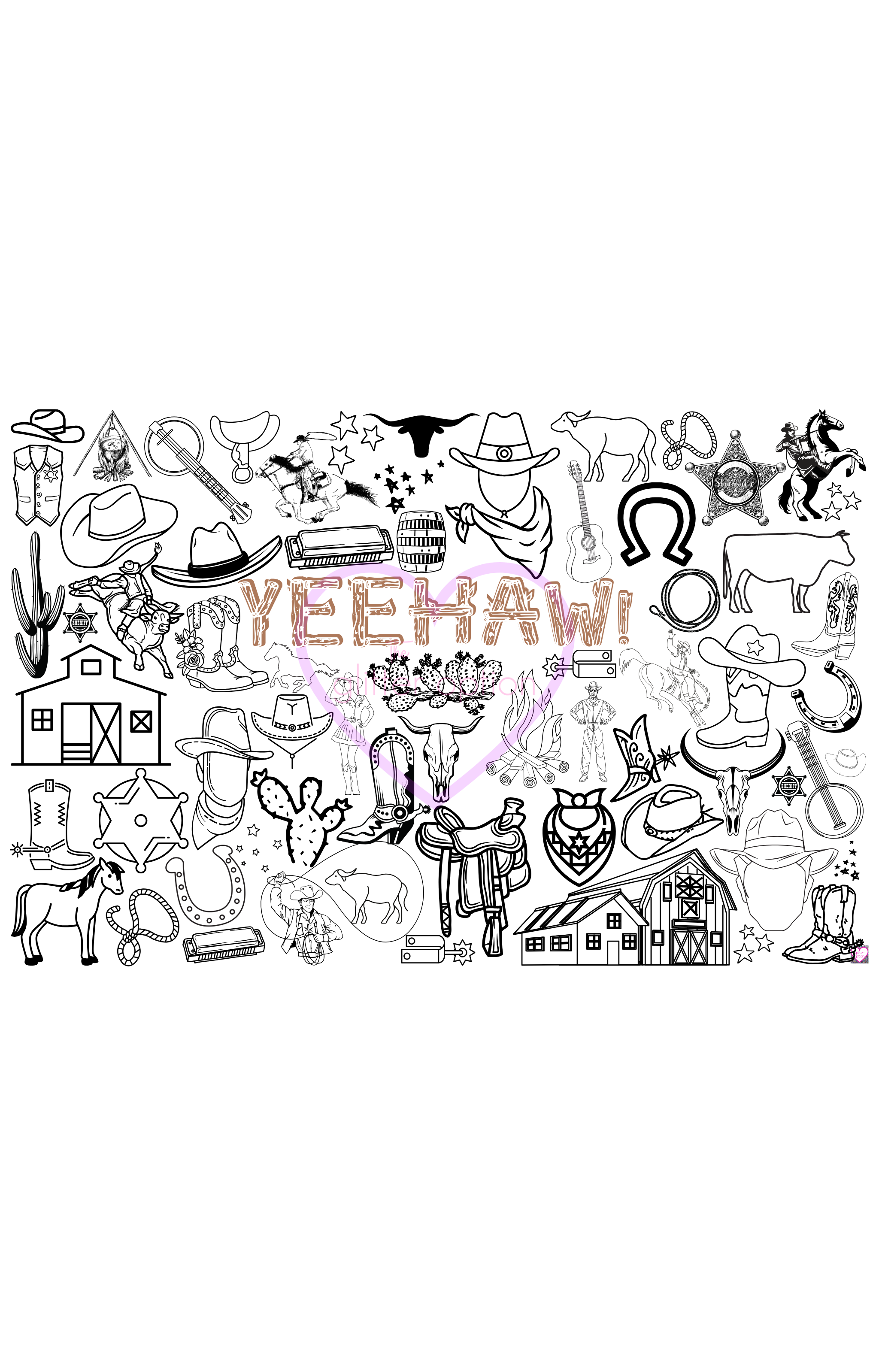 yeehaw coloring page – The Glitter Option