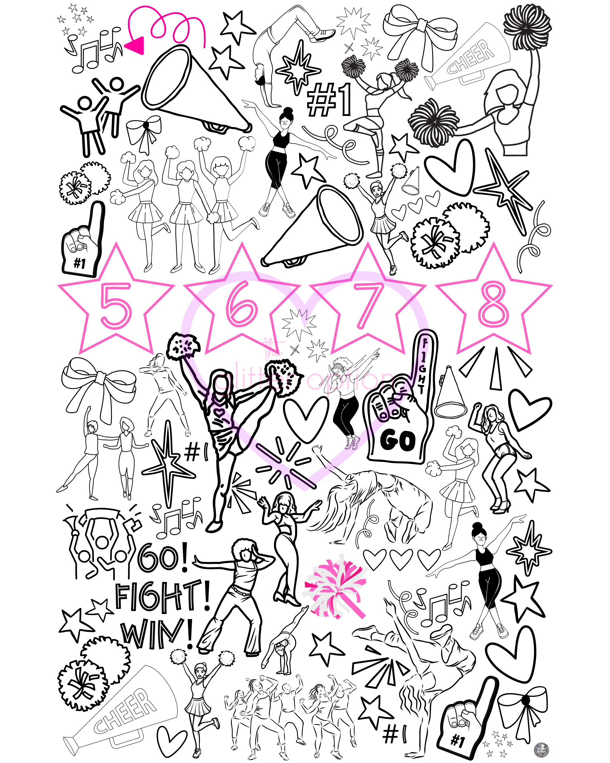 cheer coloring page – The Glitter Option